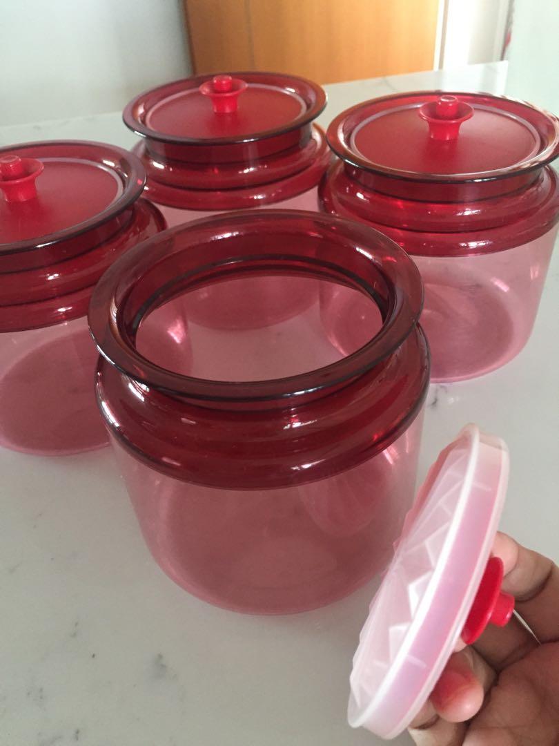 Tupperware Red Containers, Furniture & Home Living, Kitchenware ...