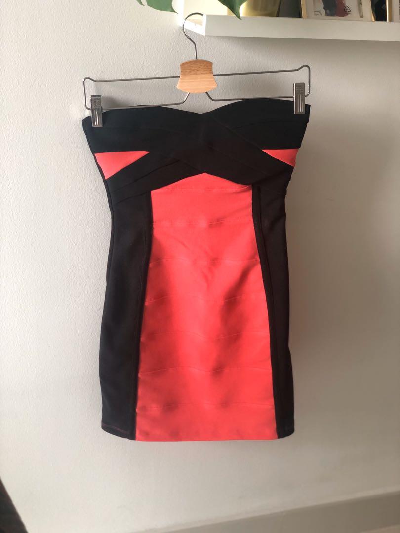 Watermelon Bandage Dress with inbuilt bra, Women's Fashion, Dresses ...