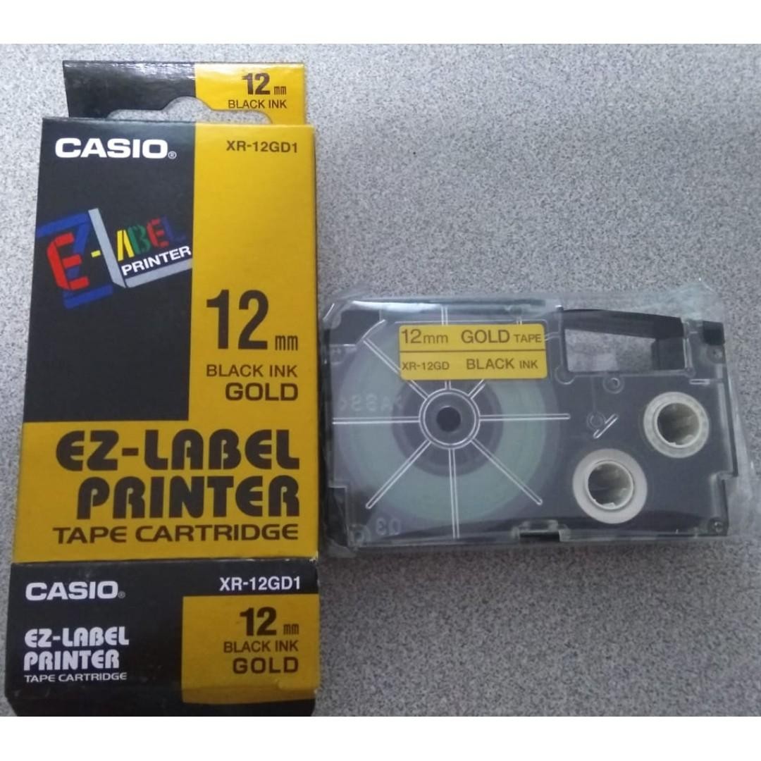 XR-12GD Casio EZ-LABEL Printer tape catridge, Computers & Tech ...