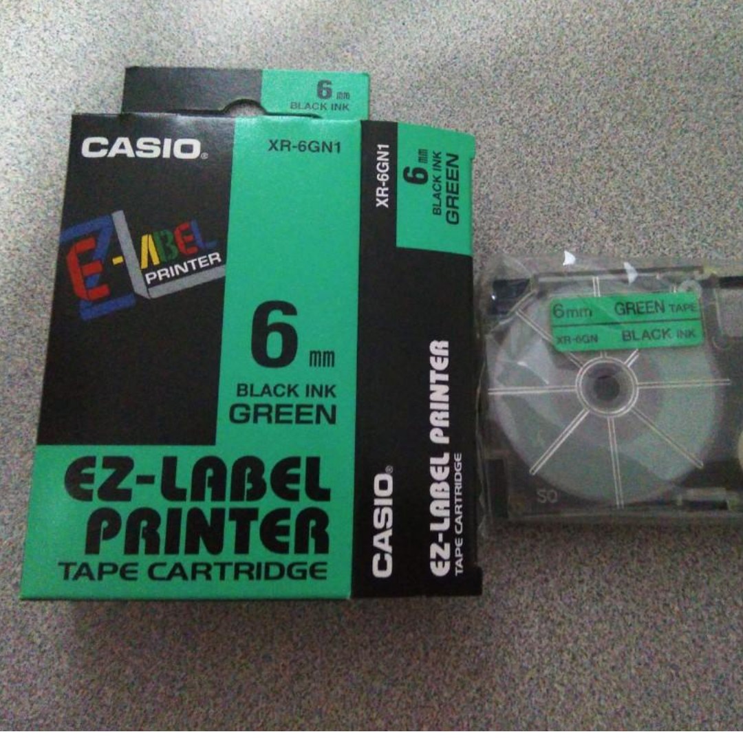 XR-6GN Casio EZ-LABEL Printer tape catridge, Computers & Tech, Printers ...