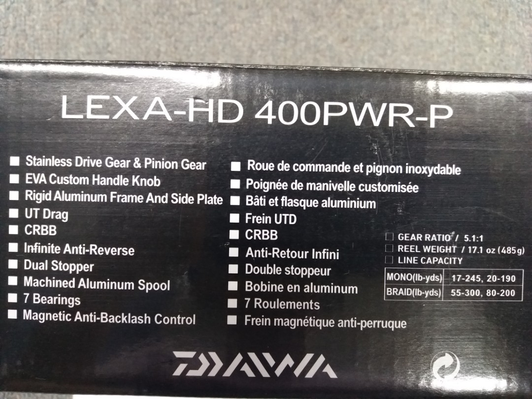 Daiwa Lexa HD 400PWR-P, Sports Equipment, Fishing on Carousell