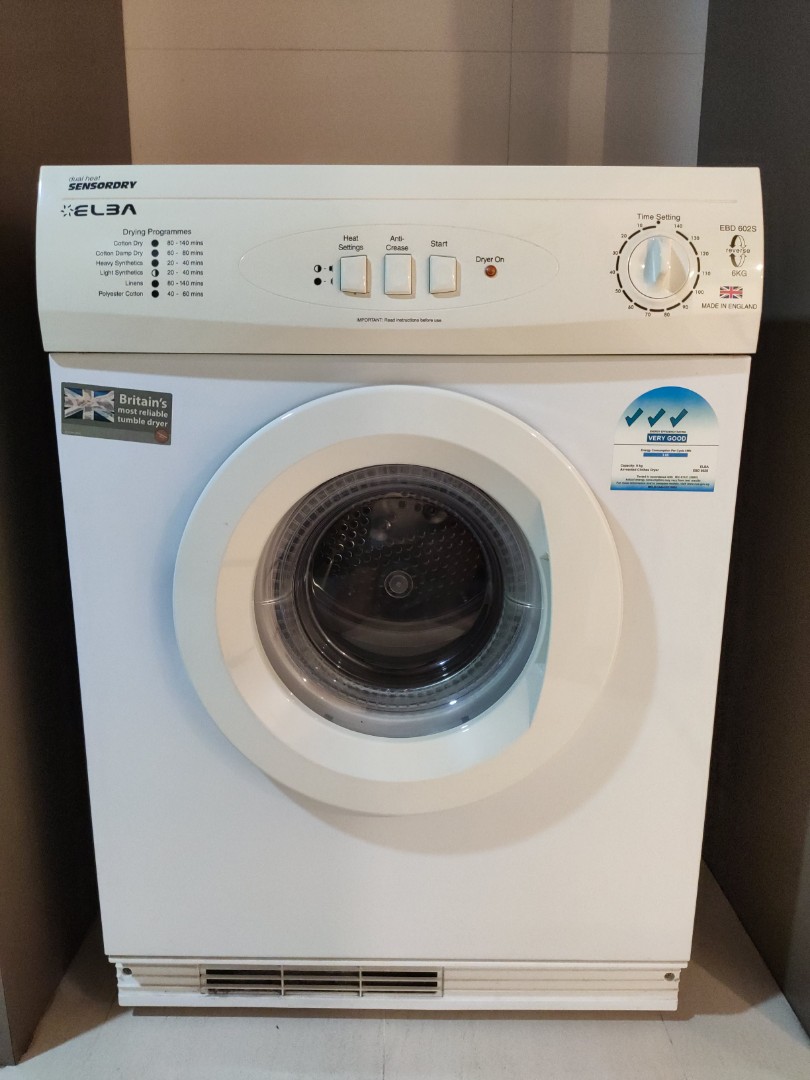 Elba EBD602 Vented Dryer (6kg), TV & Home Appliances, Washing Machines ...