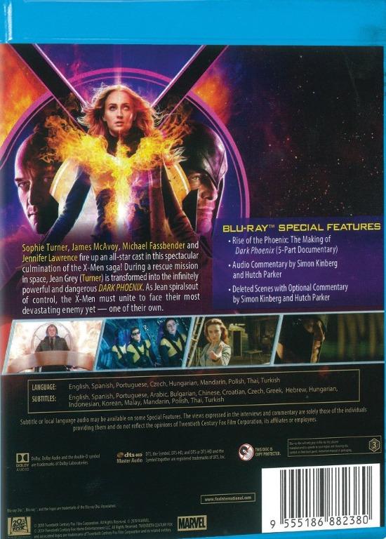 English Movie X-Men Dark Phoenix Blu-ray, Hobbies & Toys, Music & Media ...