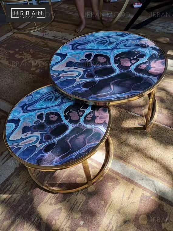 GALACTIC Marble Nesting Coffee Tables, Furniture & Home Living ...
