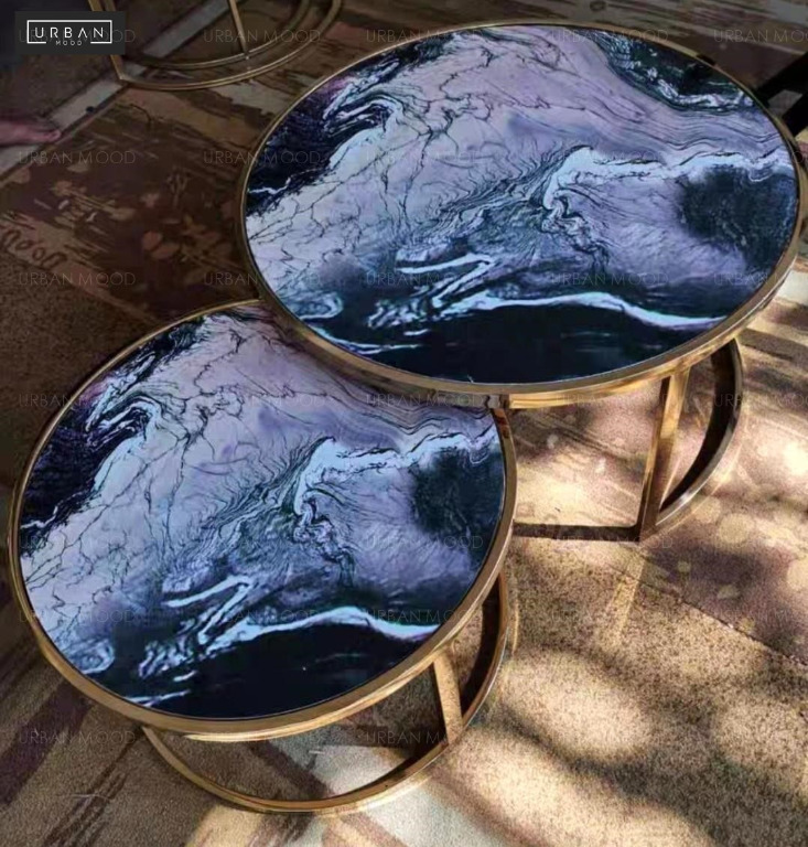 GALACTIC Marble Nesting Coffee Tables, Furniture & Home Living ...