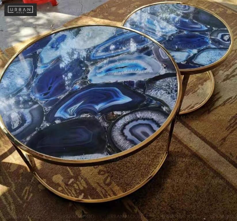 GALACTIC Marble Nesting Coffee Tables, Furniture & Home Living ...