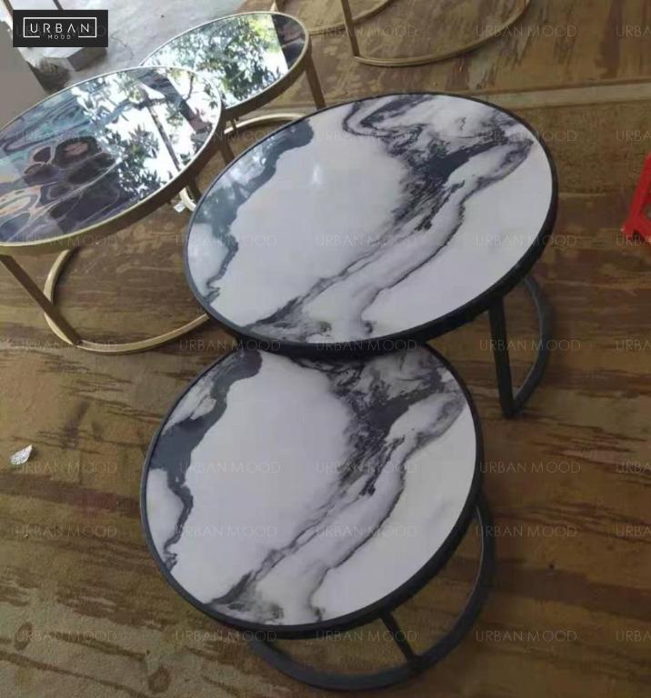 GALACTIC Marble Nesting Coffee Tables, Furniture & Home Living ...