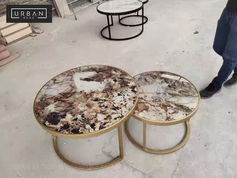 GALACTIC Marble Nesting Coffee Tables, Furniture & Home Living ...