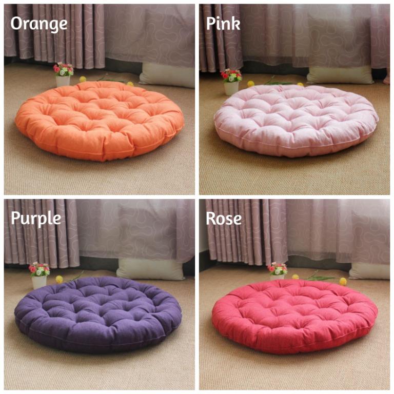 Japanese Round Tatami Zabuton Floor Seat Meditation Cushion, Furniture ...