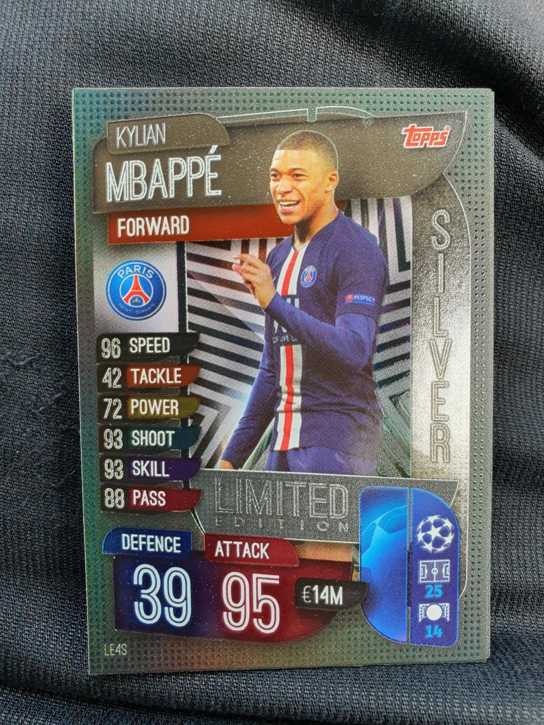 Match Attax 2019/20 Kylian Mbappe Silver Limited Edition, Hobbies ...