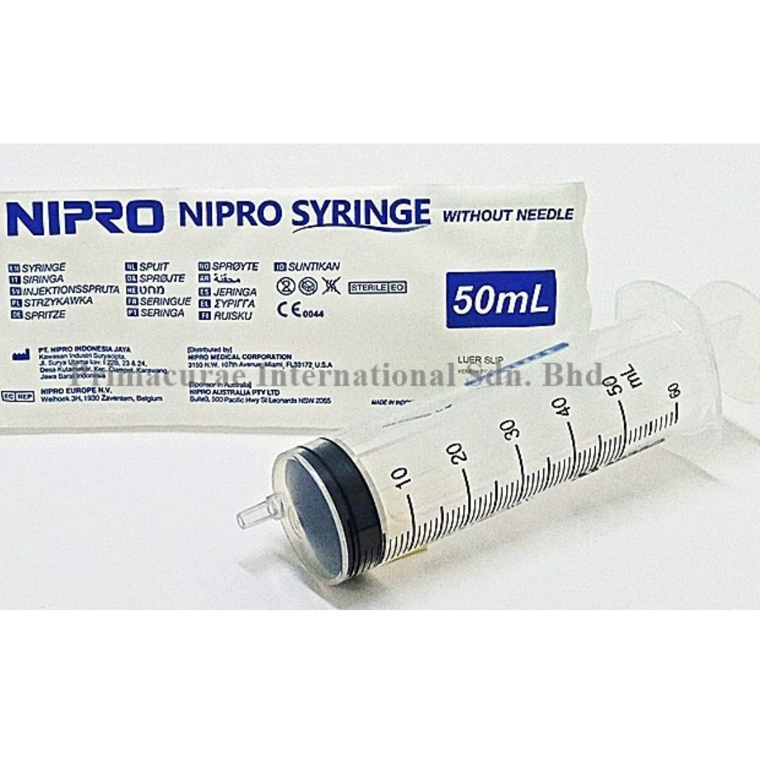Nipro Syringe Without Needle (50 ml) - Packs of 10, Everything Else on Carousell