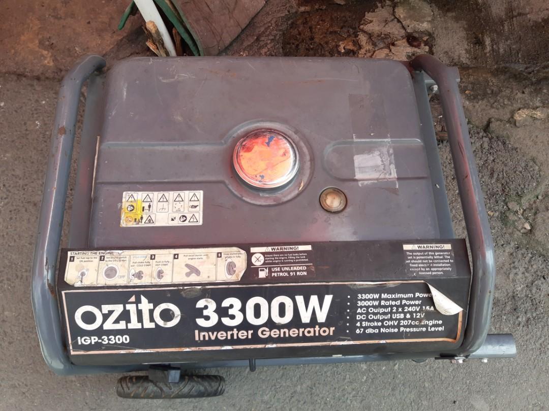 Ozito 3300watts inverter generator set, TV & Home Appliances, Air ...