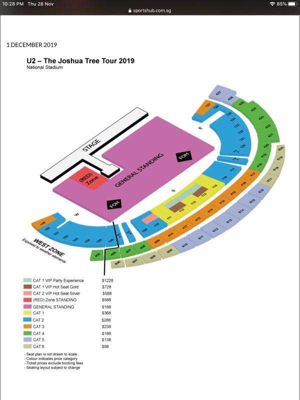 U2 Concert Ticket - General Standing, Tickets & Vouchers, Event Tickets ...
