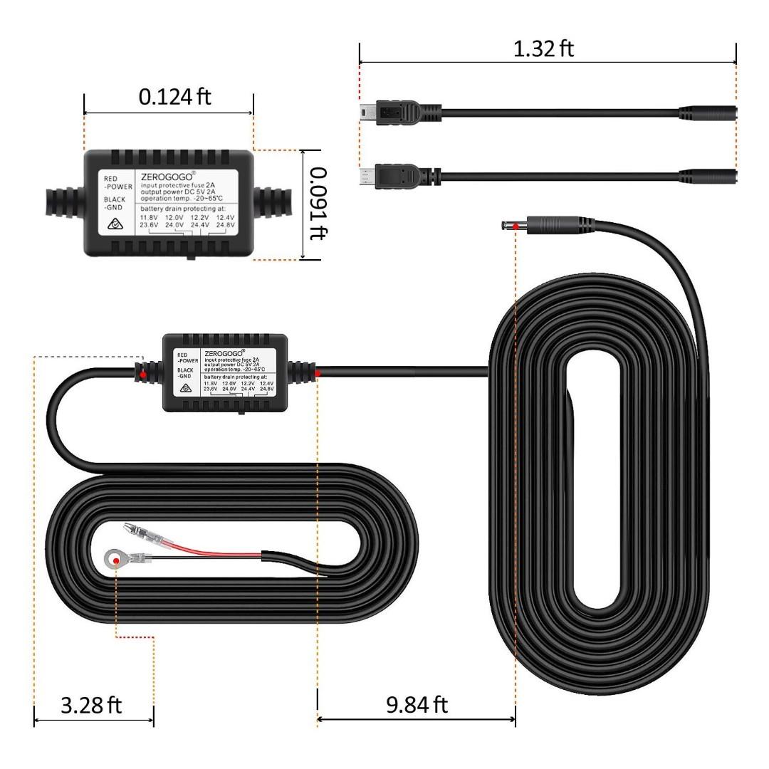 Zerogogo 15ft Universal Mini USB and Micro USB Hardwire Kit with ATS ...