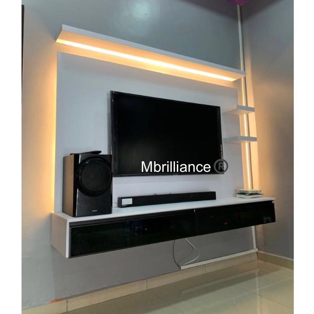 Built in custom made tv console, Furniture & Home Living, Furniture, TV ...