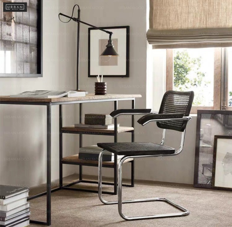 DUSK Industrial Solid Wood Study Table, Furniture & Home Living ...