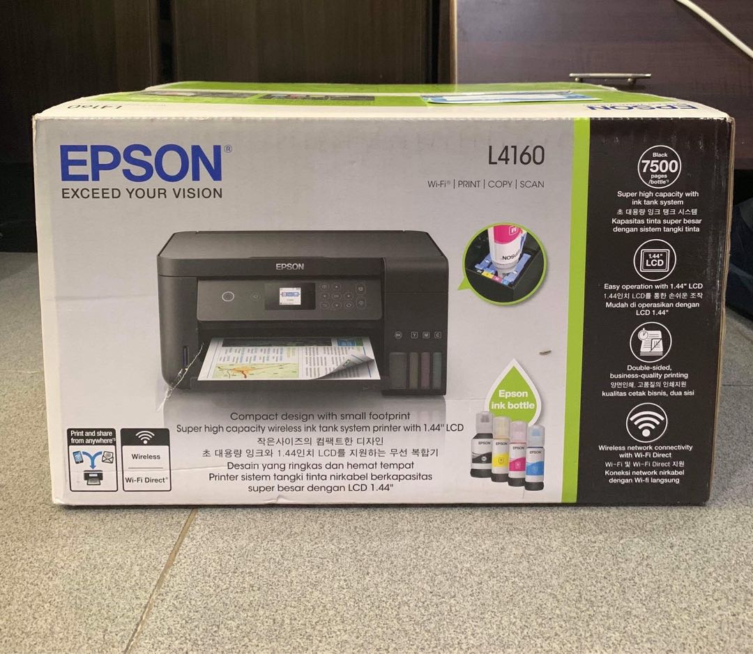 EPSON L4160 Wifi duplex All-in-one Ink Tank Printer, Computers & Tech ...