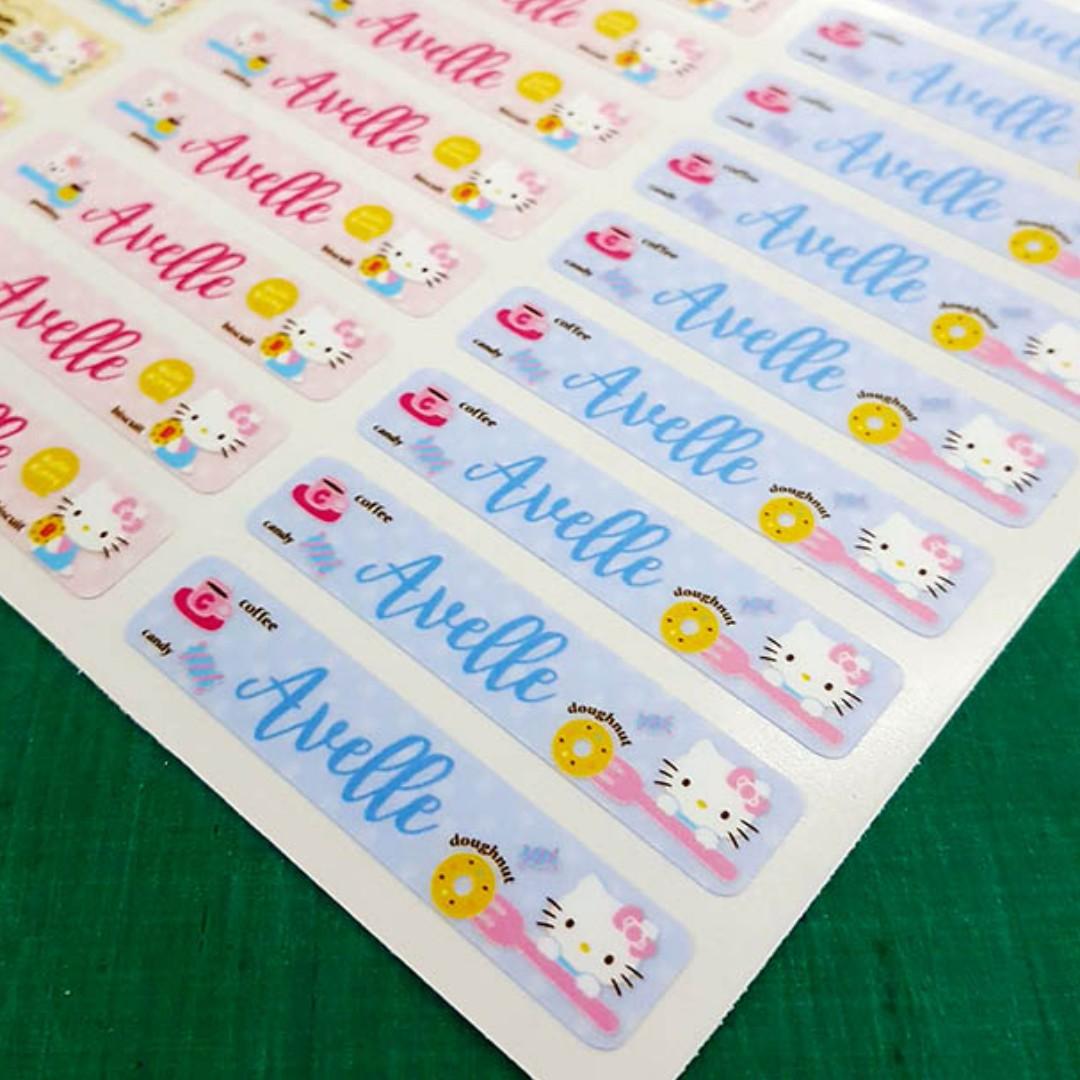 Hello Kitty Customise Name Labels (Stationaries/Books/Water-bottles ...