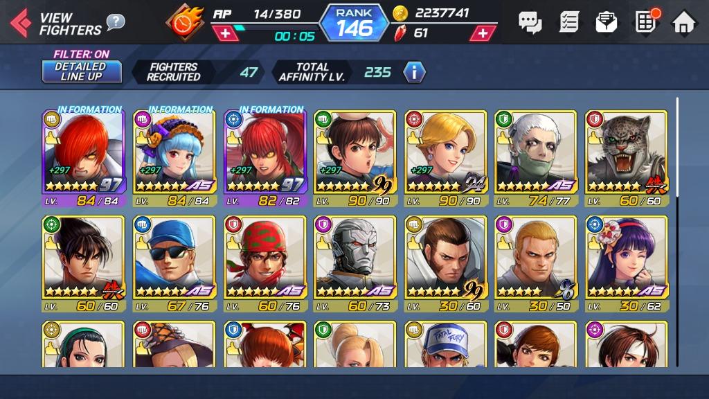 KOF (King of Fighters) - All Star account with main team of Orochi Iori ...