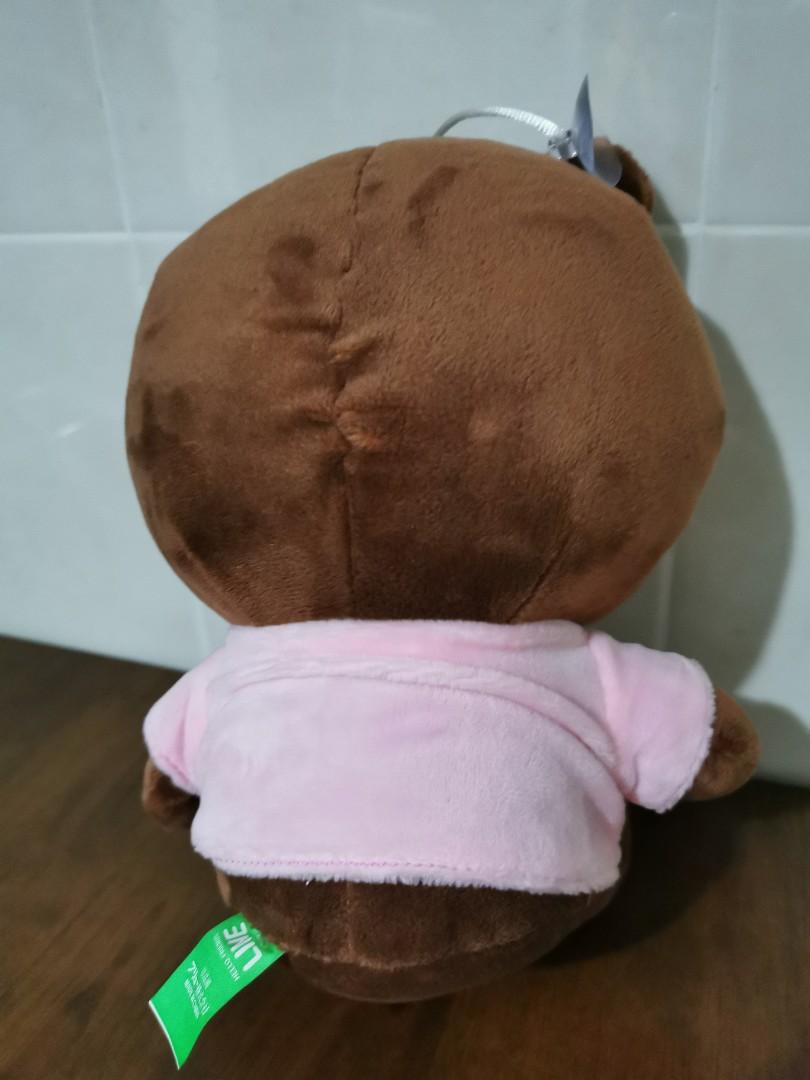 Line Brown Bear I love Cony pink shirt plush soft doll toy patung ...