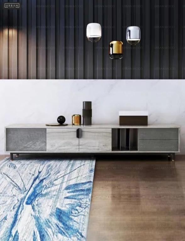 MEX Industrial Cement Screed TV Console + Coffee Table, Furniture ...