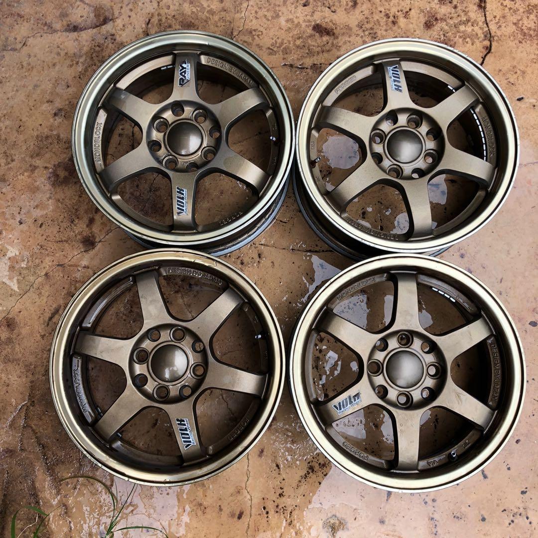 Rim TE37 14 Kancil kelisa kenari, Auto Accessories on Carousell