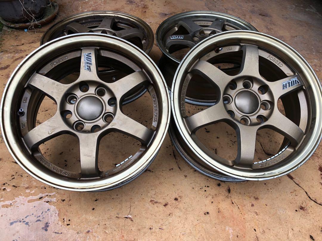 Rim TE37 14 Kancil kelisa kenari, Auto Accessories on Carousell