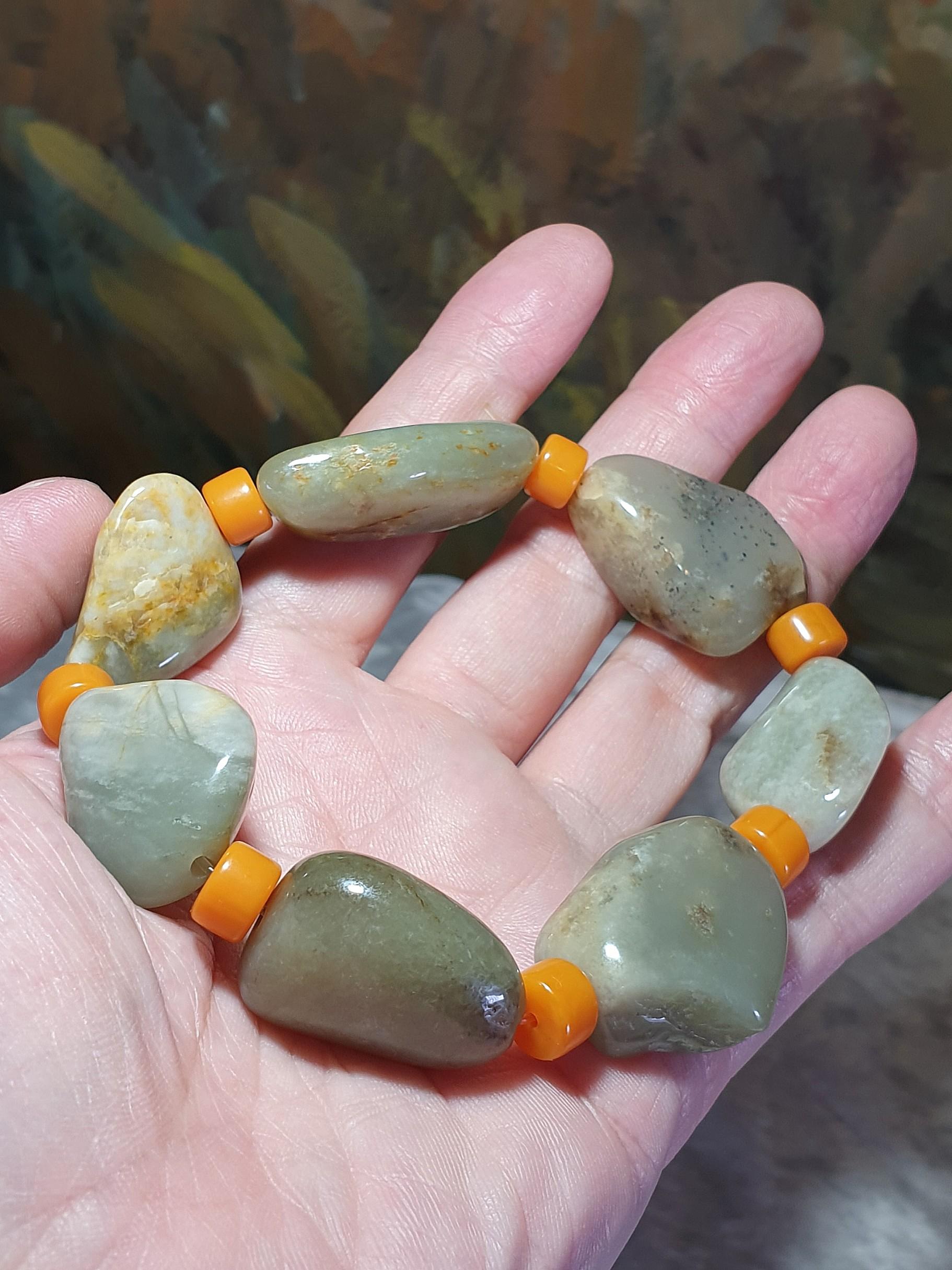 8mm, Natural Icy Hetian White Nephrite Jade with with Hand Carved ...