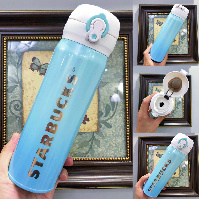 Starbucks Ocean Blue 500ml Thermos Tumbler Bottle, Furniture & Home ...