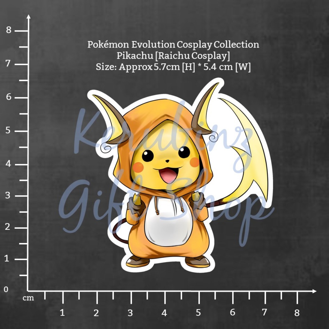 ⚡ Pokemon Evolution Cosplay Sticker Generation 1 Pikachu X Raichu ...
