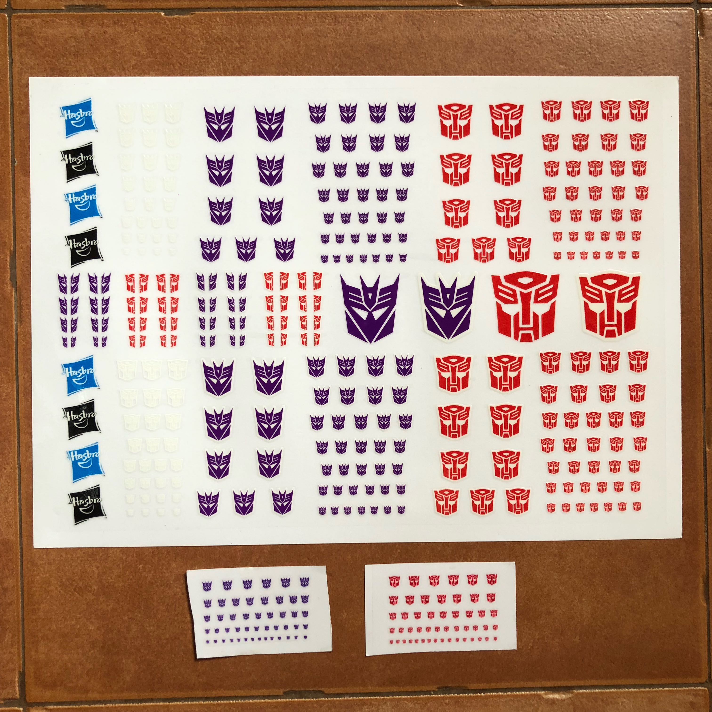 A4 Transformers Autobot & Decepticon logo Symbol Dry Decal Sticker ...