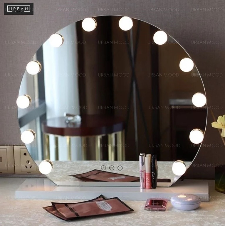 CINDY Spotlight Round LED Vanity Mirror, Furniture & Home Living, Home ...