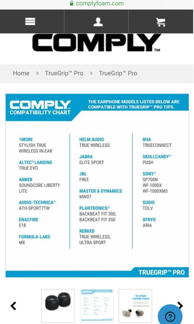 Comply true Grip pro, 音響器材, 耳機 - Carousell