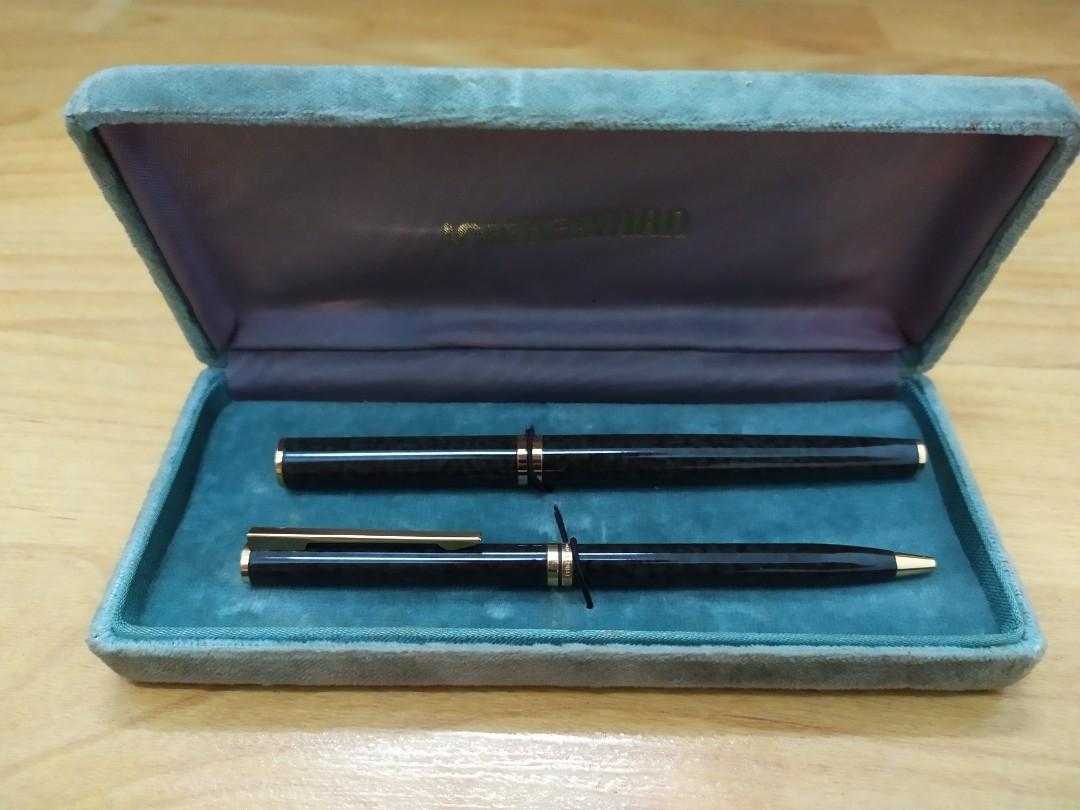 France Waterman Marble Fountain & Ball Pen Set Vintage, Furniture ...