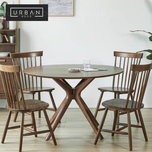 HACKEN Solid Wood Wishbone Round Dining Table, Furniture & Home Living, Furniture, Tables & Sets ...