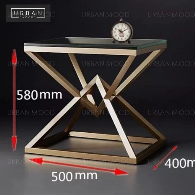 IDRIS Luxury Golden Pyramids Bedside Table, Furniture & Home Living ...