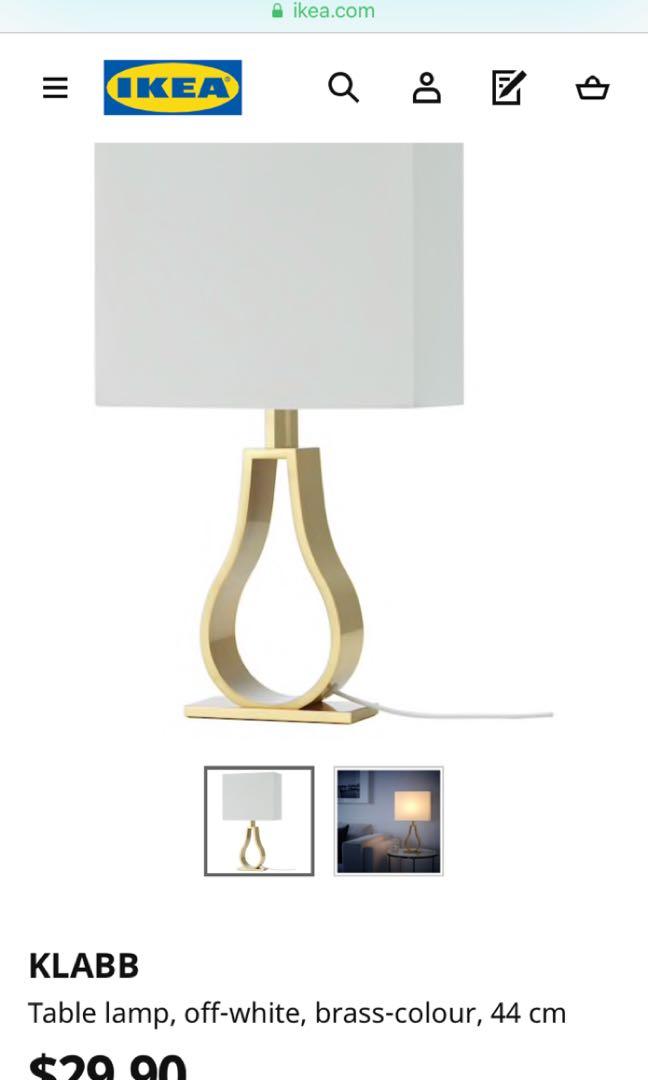 KLABB Ikea table lamp gold, Furniture & Home Living, Home Decor, Other ...
