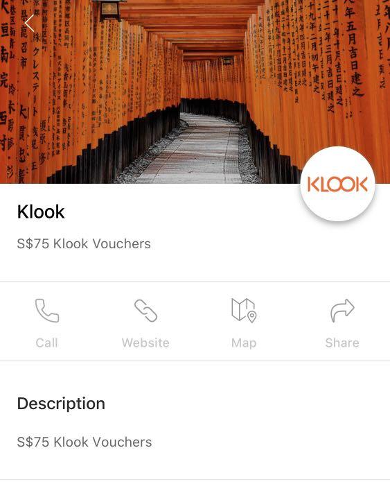 Klook $75 voucher code!, Tickets & Vouchers, Vouchers on Carousell
