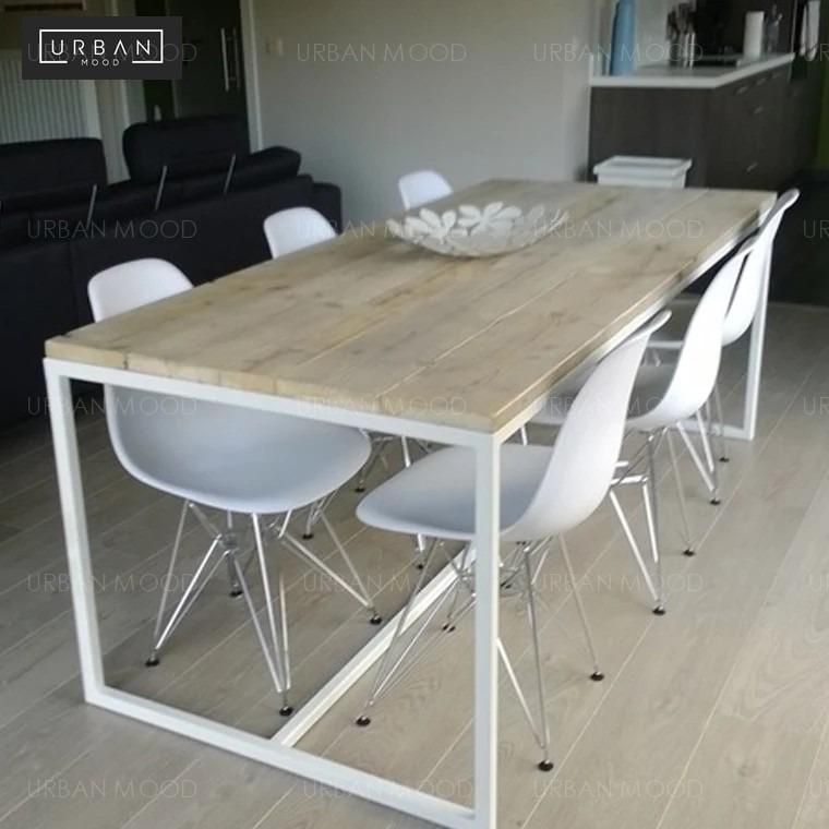 LARA Rustic Raw Wood Dining Table, Furniture & Home Living, Furniture ...