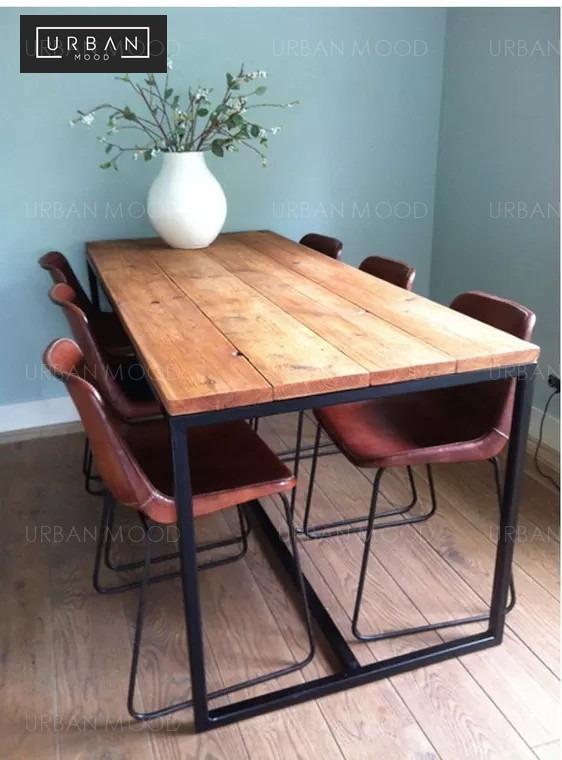 LARA Rustic Raw Wood Dining Table, Furniture & Home Living, Furniture ...