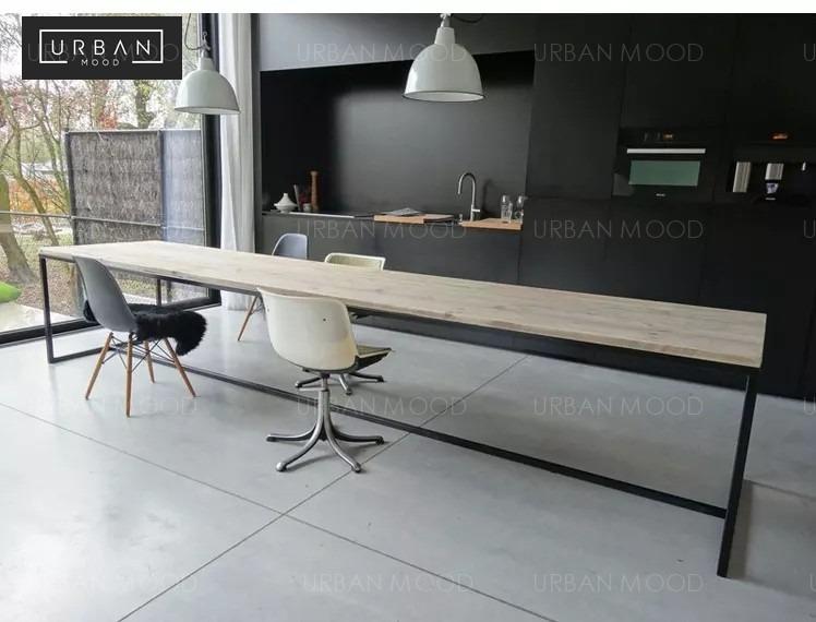 LARA Rustic Raw Wood Dining Table, Furniture & Home Living, Furniture ...