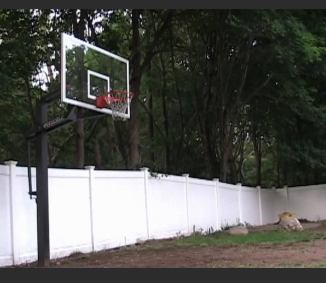 New Basketball Court Hoops Tempered Glass Heavy Duty Backboard ...