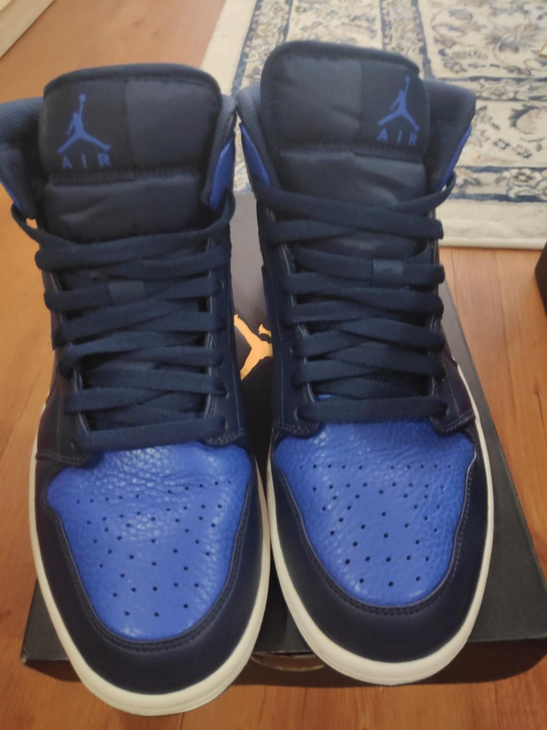 Nike Air Jordan 1 Mid Obsidian Royal, Men's Fashion, Footwear, Sneakers ...