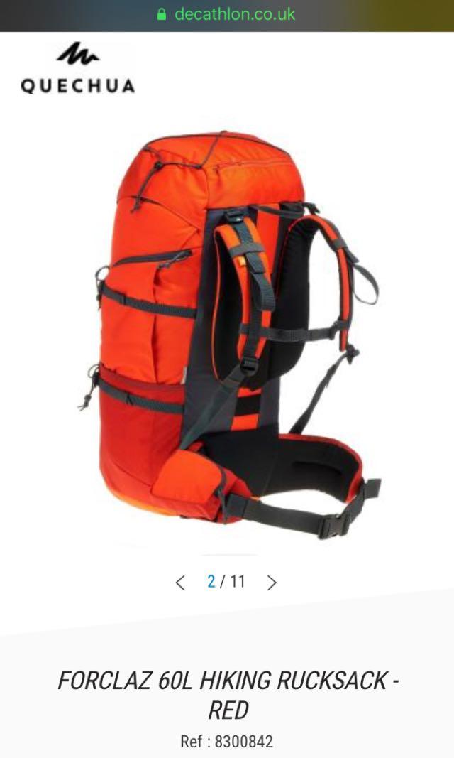 Quechua Forclaz 60L backpack, Sports Equipment, Hiking & Camping on ...