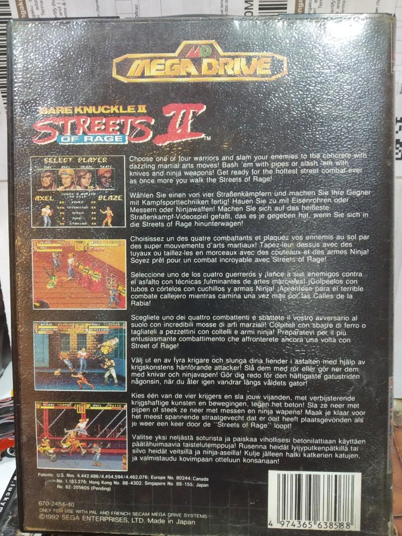 Sega Genesis Mega Drive Bare Knuckles Ii 2 Streets Of Rage Tested Hobbies And Toys