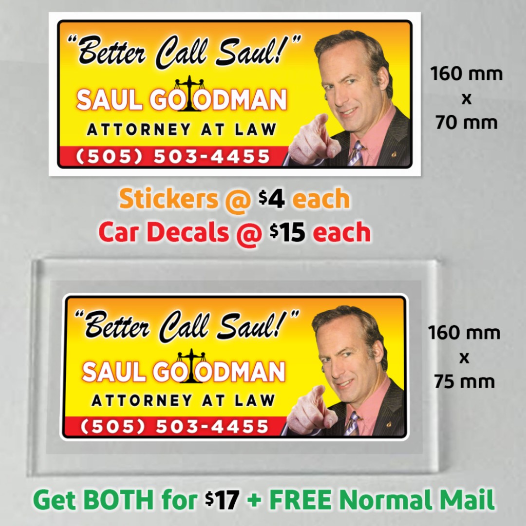 Stickers & Car Decals - Better Call Saul ! Saul Goodman. Spinoff fr the ...