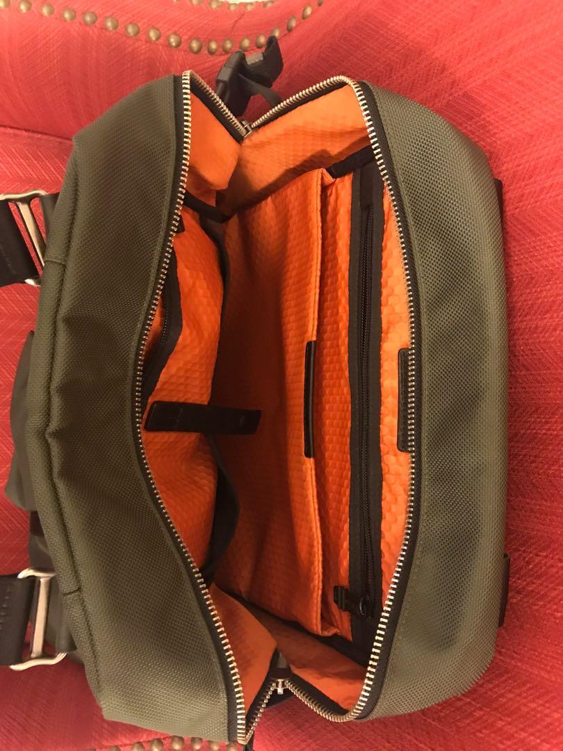 Tumi Alpha Bravo Kong’s Backpack Tote Green color with orange interior ...