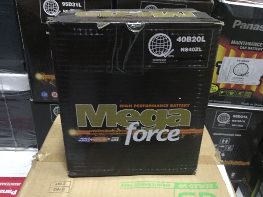 Car battery Megaforce (ns40) maintenance free, Car Parts & Accessories ...