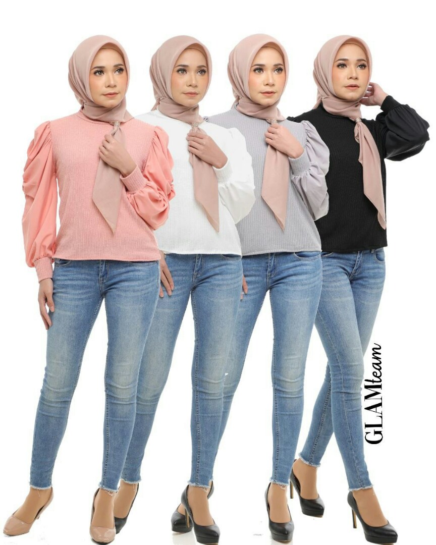 Christy Puff top, Women's Fashion, Muslimah Fashion, Tops on Carousell