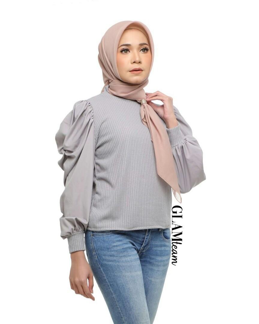 Christy Puff top, Women's Fashion, Muslimah Fashion, Tops on Carousell